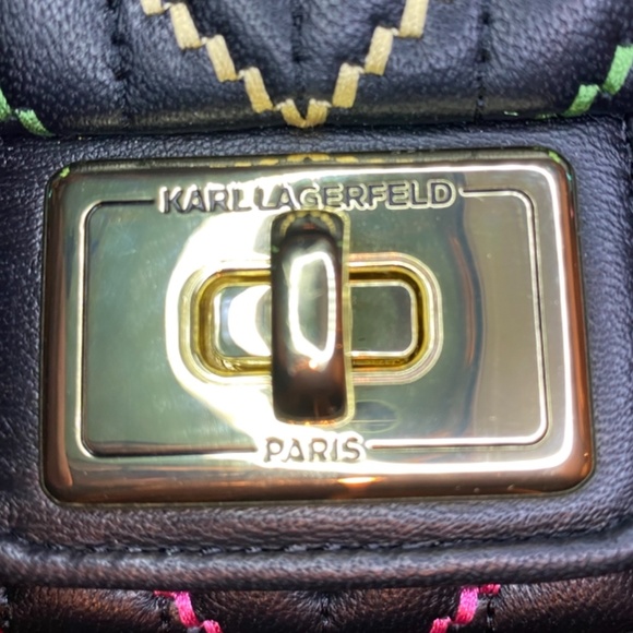 Karl Lagerfeld | Bags | Karl Lagerfeld Agyness Leather Shoulder Bag ...